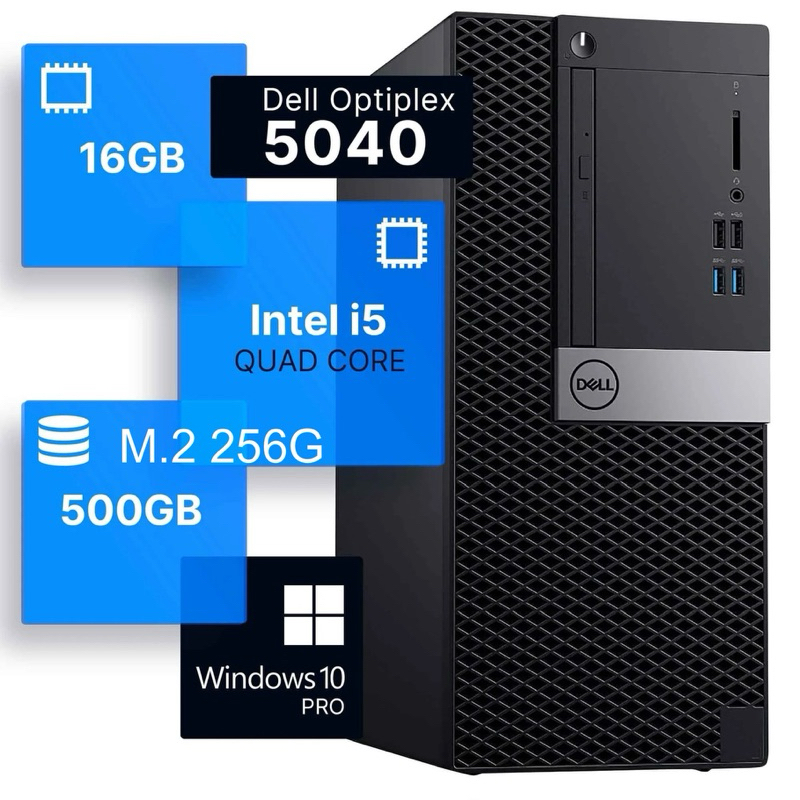 Dell Optiplex 5040 MT Core i5-6500 3.2GHz Quad-Core, 8GB DDR3L RAM, M.2 256GB , 500GB HD ...