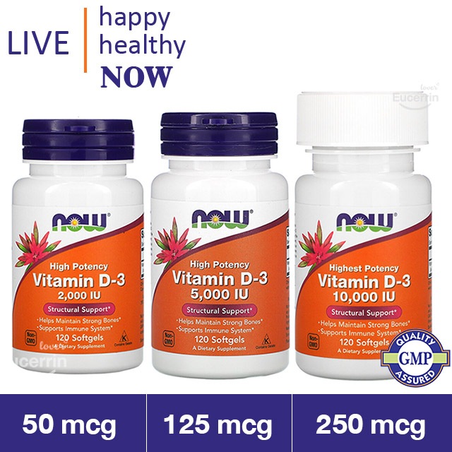 พร้อมส่ง Now Foods, Highest Potency Vitamin D-3, 10,000 IU, 120 Softgels วิตามินดี 3 บำรุงกระดูก ...