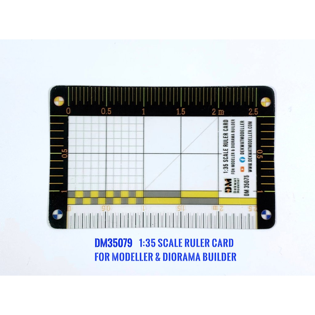 1:35 Scale ruler card. แผ่นบรรทัดใสวัดขนาด 1/35 สำหรับงานแบบ, โมเดล, ได ...