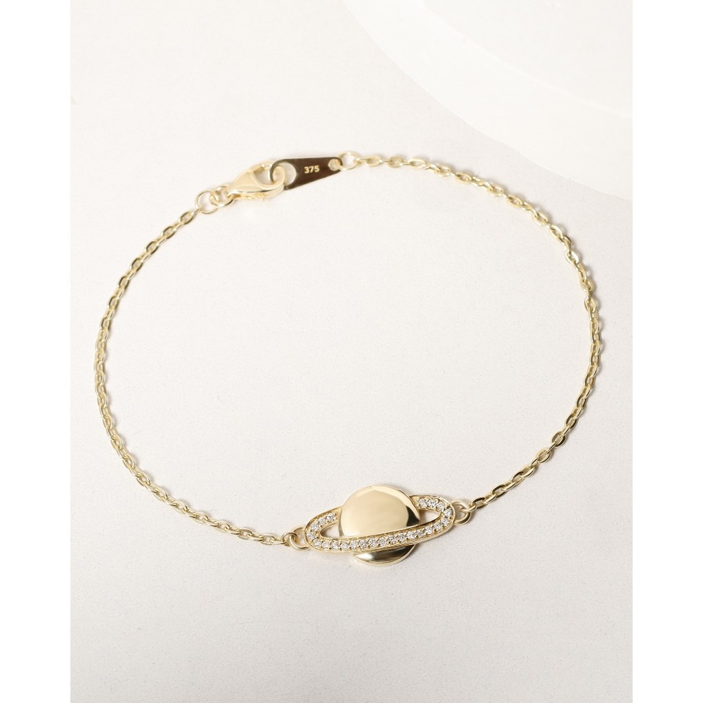 สร้อยข้อมือทองแท้ 9K เพชรแท้ Saturn Bracelet | Shopee Thailand