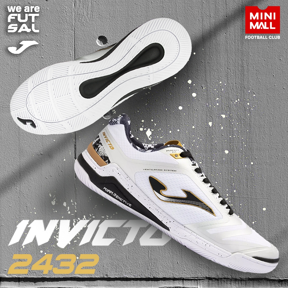 รองเท้าฟุตซอล JOMA INVICTO 2432 WHITE INDOOR INVS2432IN รองเท้าสาย ...