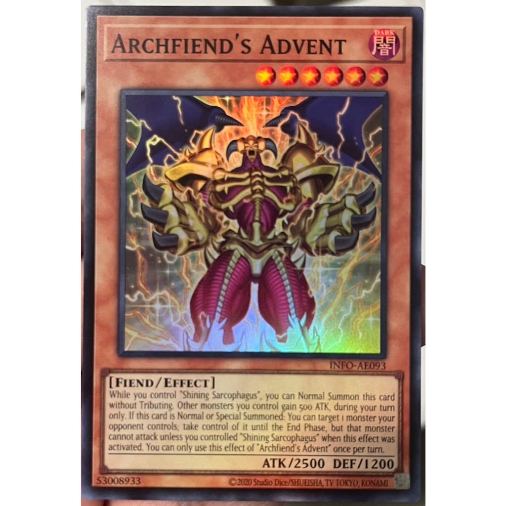 Yugioh Asia-Eng [INFO-AE093] Archfiend's Advent (Super Rare) การ์ดยูกิแท้ถูกลิขสิทธิ์ | Shopee ...