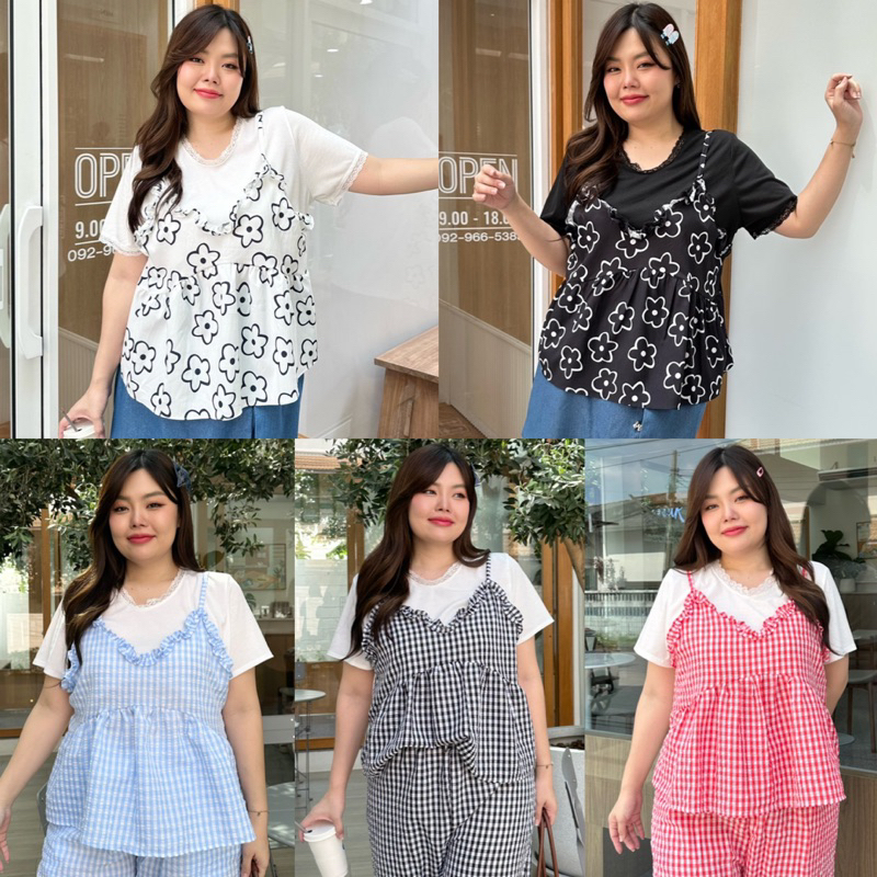 Dean Top 💖 เสื้อผ้าร่องยืดเย็บติดสายเดี่ยว เสื้อสาวอวบ ใส่แล้วน่ารักมาก ...