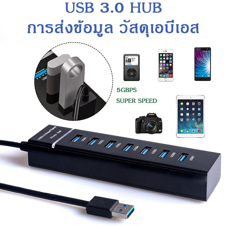 USB 3.0 HUB ความเร็วสูง 7พอร์ตฮับสวิตช์อิสระ Hub 7 บิตSplitter Hub Usb ...