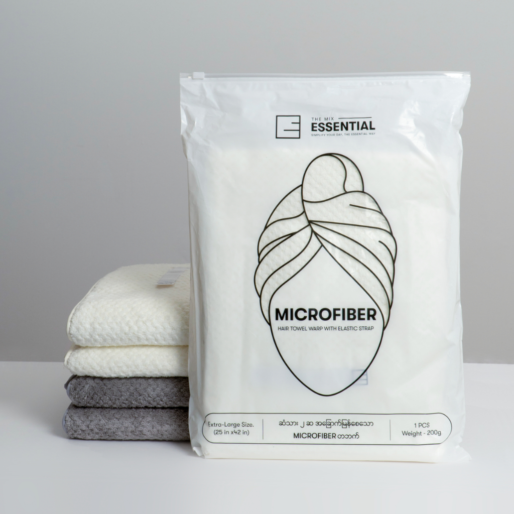 The Mix Essential Microfiber Hair Towel Wrap - White | Shopee Thailand