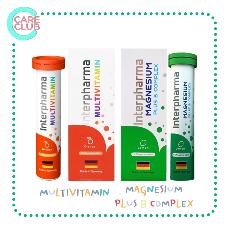 INTERPHARMA MULTIVITAMIN / MAGNESIUM PLUS B COMPLEX 20 TABLETS เม็ดฟู่ ...