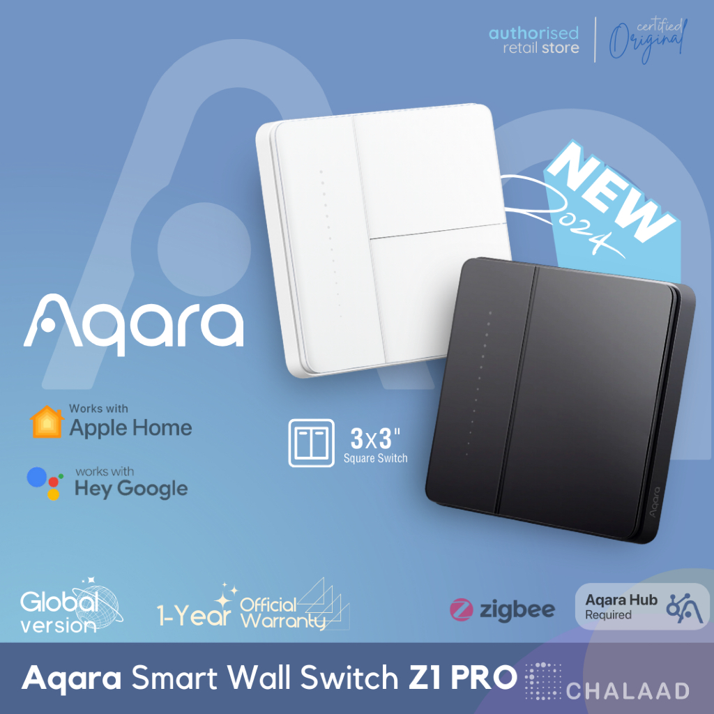 Aqara Smart Wall Switch Z1 Pro ชุดสวิตช์ไฟอัจฉริยะ สั่งงานผ่านแอป รองรับ Apple HomeKit , Google ...