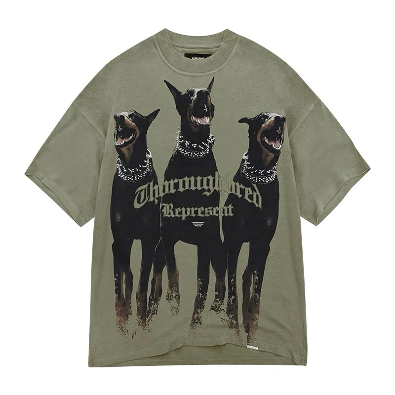ใหม่พร้อมส่ง ของแท้ เสื้อยืด Represent Thoroughbred Tee Vintage Green ...