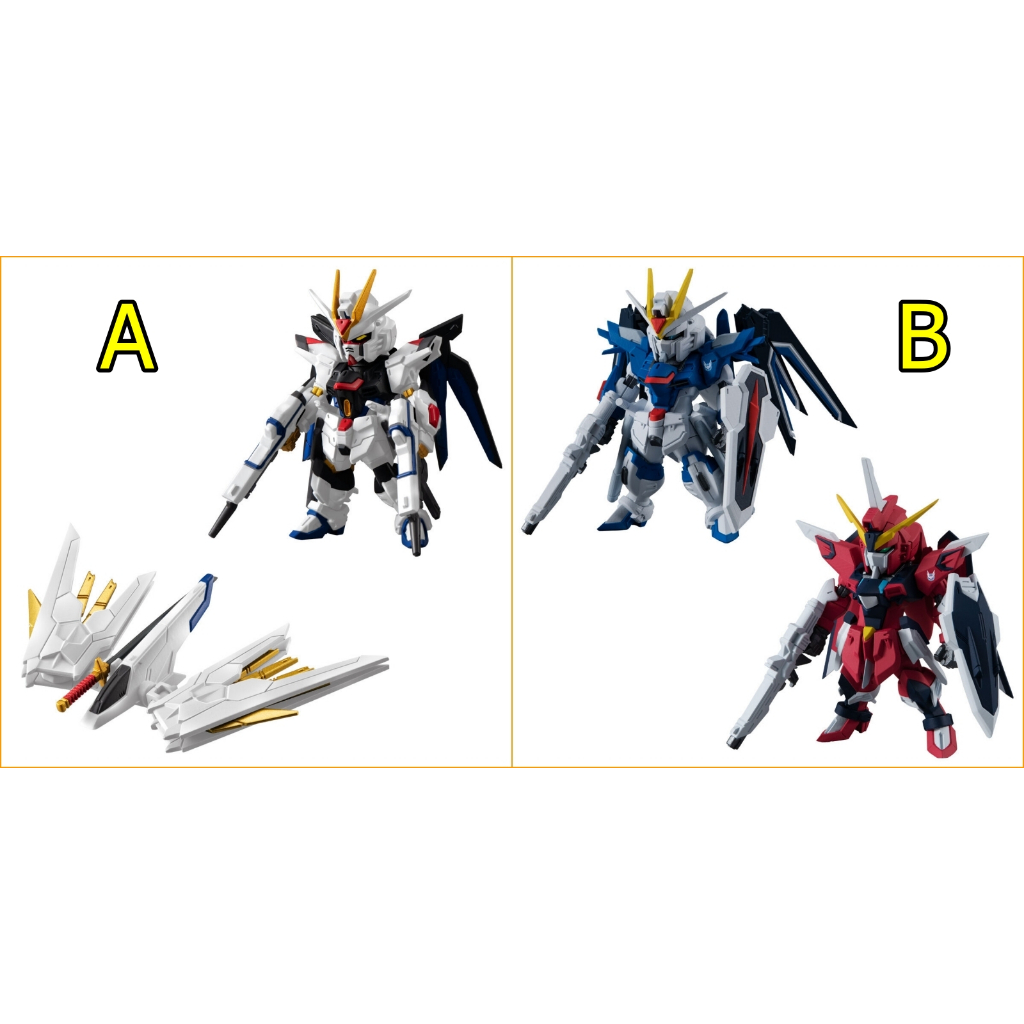 Fw Gundam Converge Seed Freedom MIGHTY STRIKE FREEDOM & RISING FREEDOM & IMMORTAL JUSTICE ...