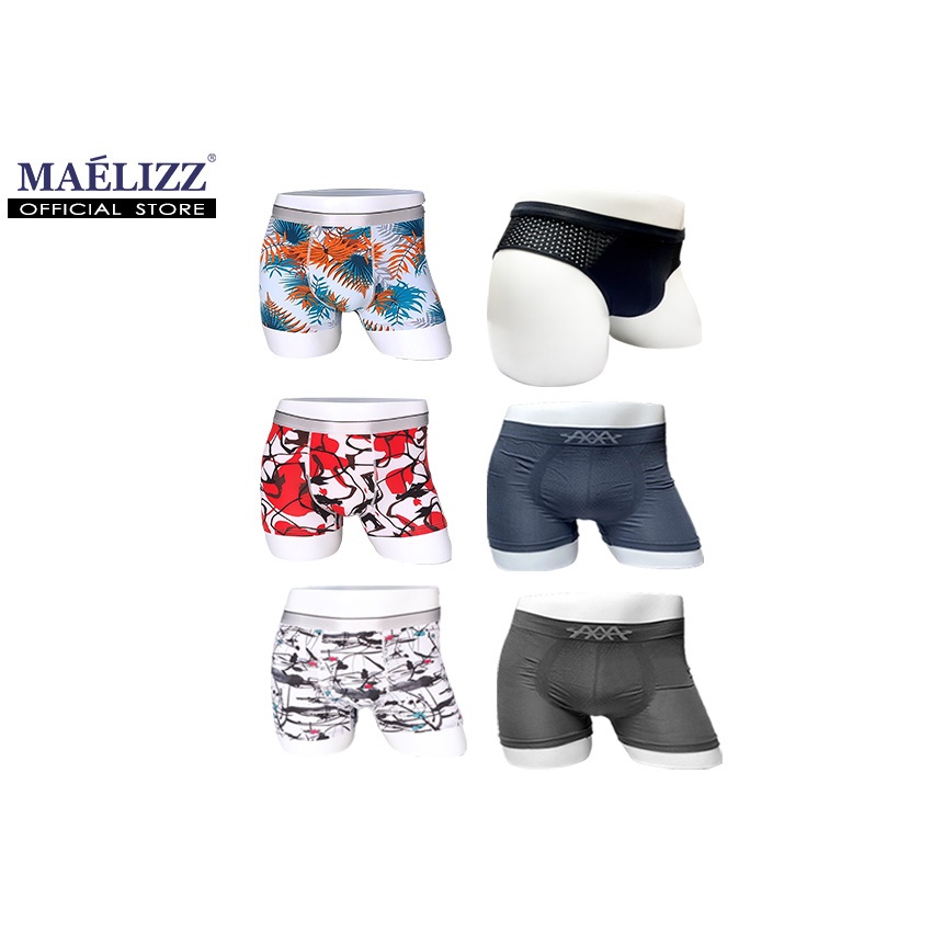 Maelizz กางเกงชั้นในชาย กางเกงในผู้ชาย ผ้าทอ 3D เนื้อผ้านิ่ม สวมใส่สบาย (1ชิ้น) #390 #38X #323 ...