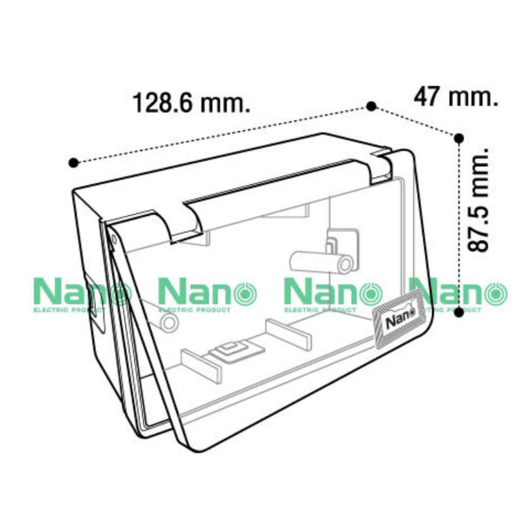 Nano กล่องครอบสวิตช์ปลั๊กไฟ NANO สีขาว(ฝาใส) 405C 405BC | Shopee Thailand