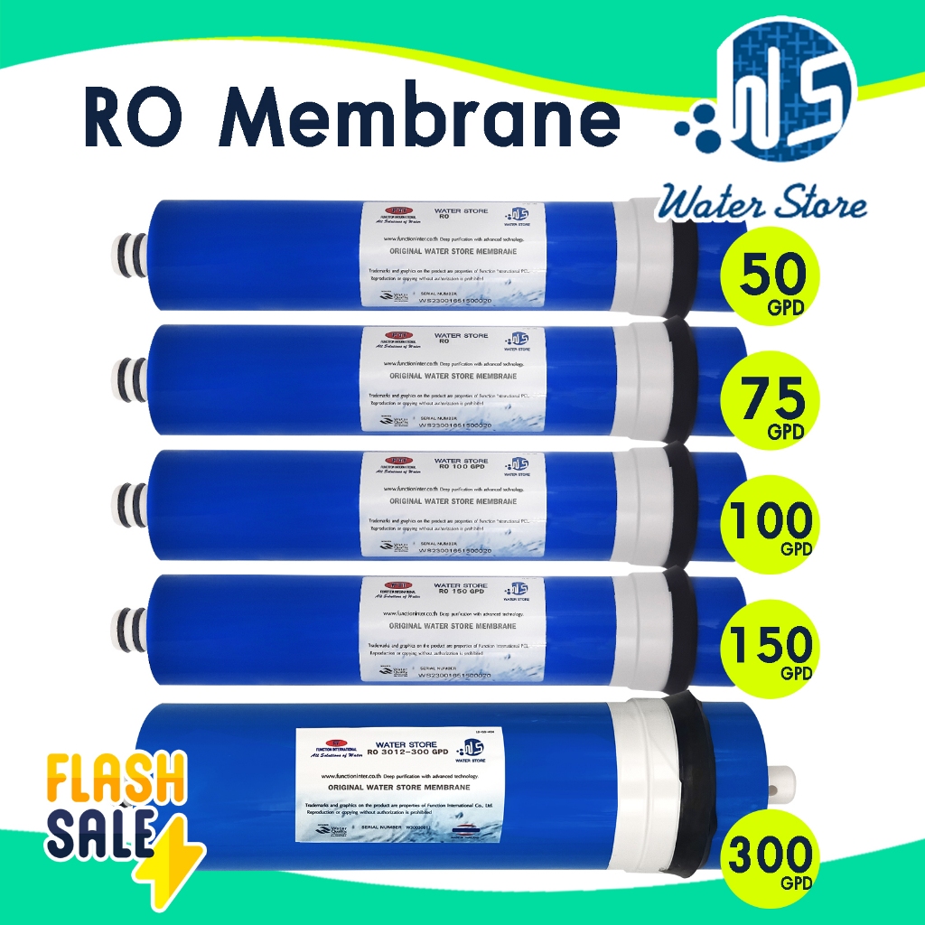 ไส้กรองน้ำ RO เมมเบรน Water Store 50 75 100 150 300 GPD Membrane เครื่องกรองน้ำ ตู้น้ำหยอดเหรียญ ...