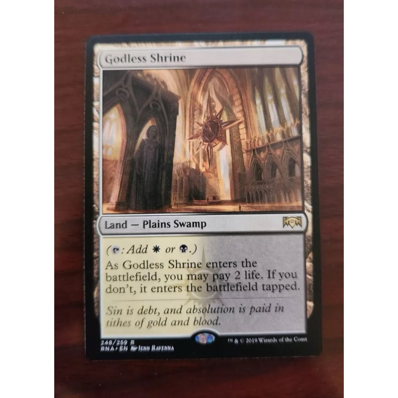 การ์ด MTG Godless Shrine Land Magic the Gathering EDH รุ่น RVR RNA ภาพ ...
