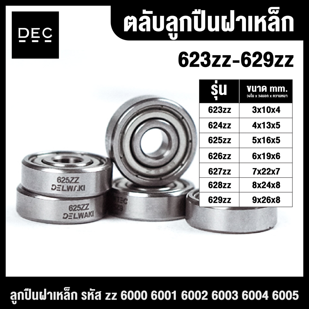 ขายส่ง แบริ่ง ตลับลูกปืนเม็ดกลมร่องลึก ฝาเหล็ก2ข้าง 623zz 624zz 625zz 626zz 627zz 628zz 629zz By ...