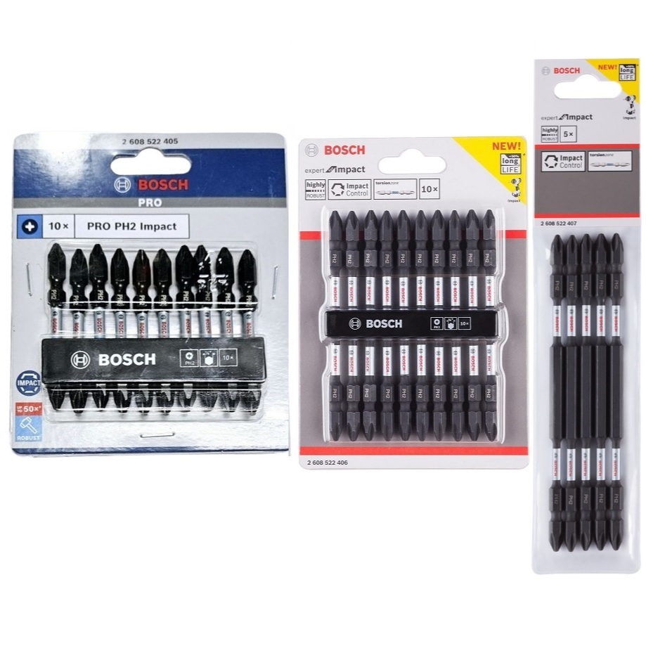 BOSCH ดอกไขควง PH2 สีดำ Impact ( แพค10ดอก ) 65มม. 2608522405 / ( แพค10 ...