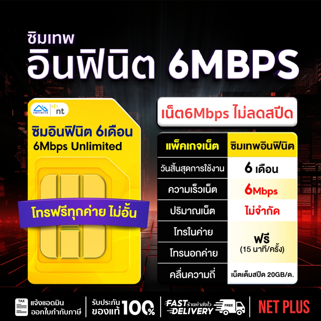 Sim Infinite เน็ตไม่อั้น ใช้เน็ตไม่จำกัด ซิมเทพ เน็ตไม่อั้น ไม่ลดสปีด สปีด Sim Thunder ซิมเน็ต ...