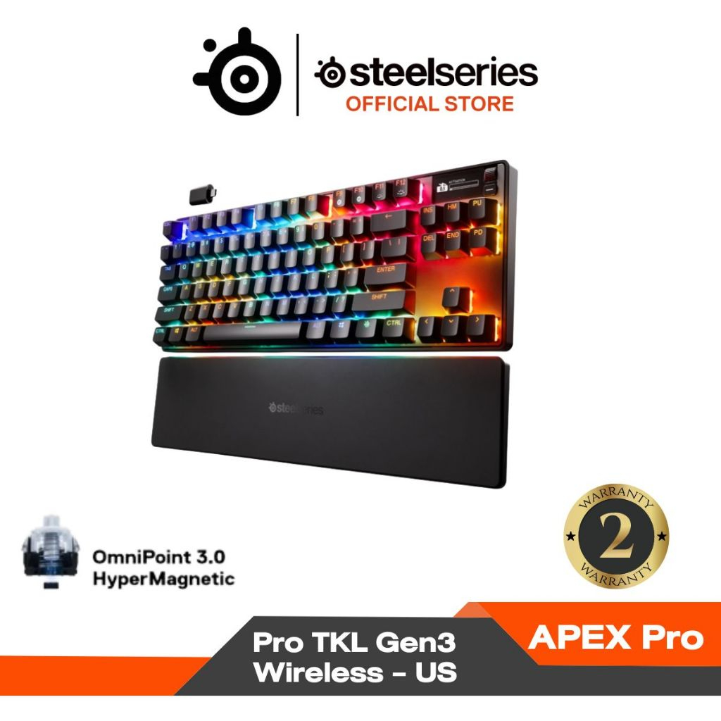 SteelSeries Apex Pro TKL Gen 3 Gaming Keyboard คีย์บอร์ดเกมมิ่ง สวิตช์ OmniPoint 3.0 ...