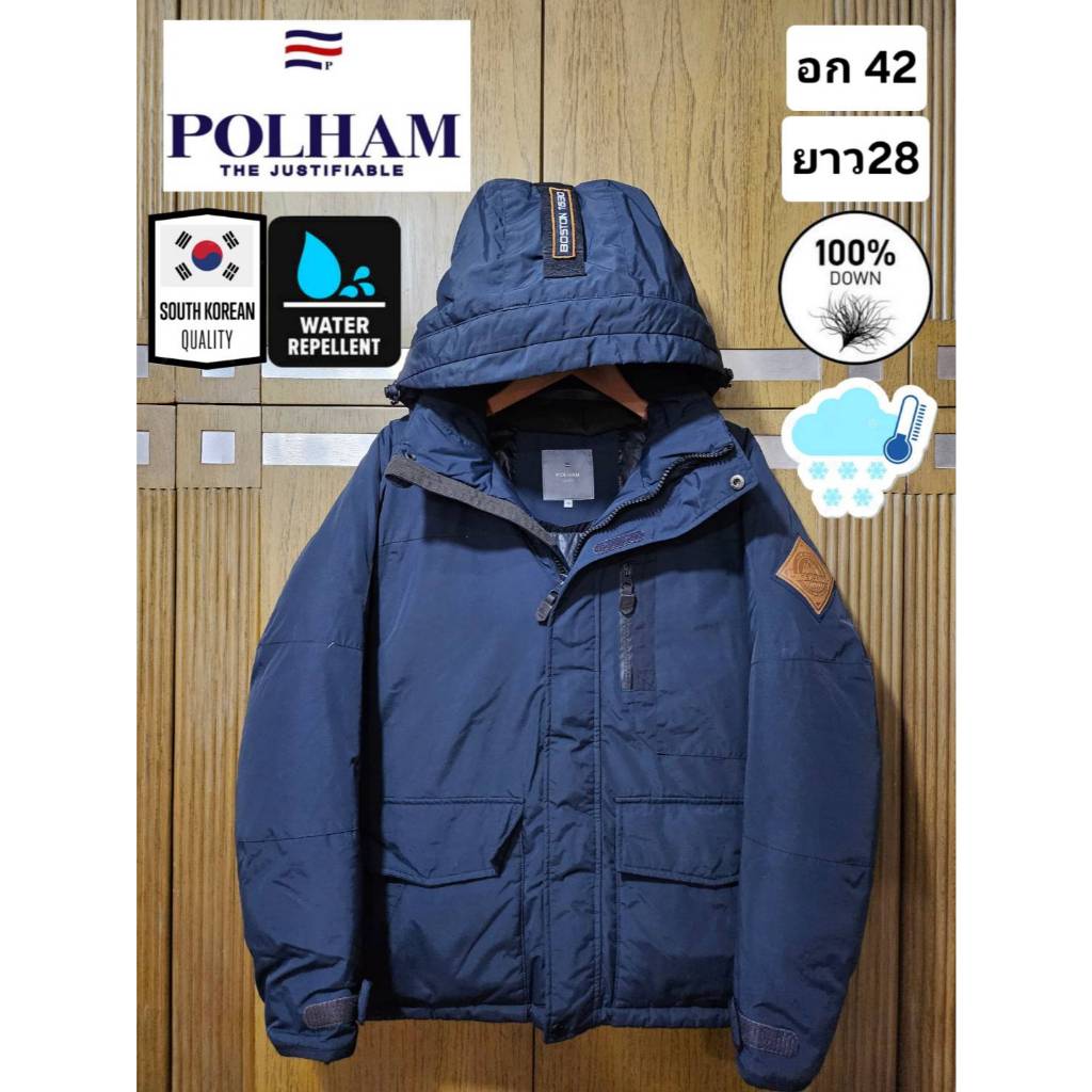เสื้อกันหนาวขนเป็ด Parka แบรนด์ Polham เกาหลี มือ2ของแท้ | Shopee Thailand