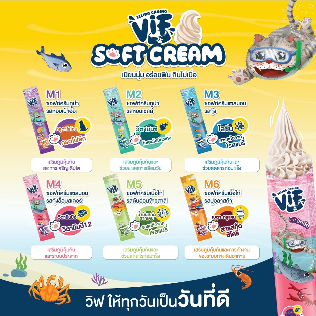 VIF Soft Cream ขนมแมวเลีย 15กรัม*5ซอง | Shopee Thailand