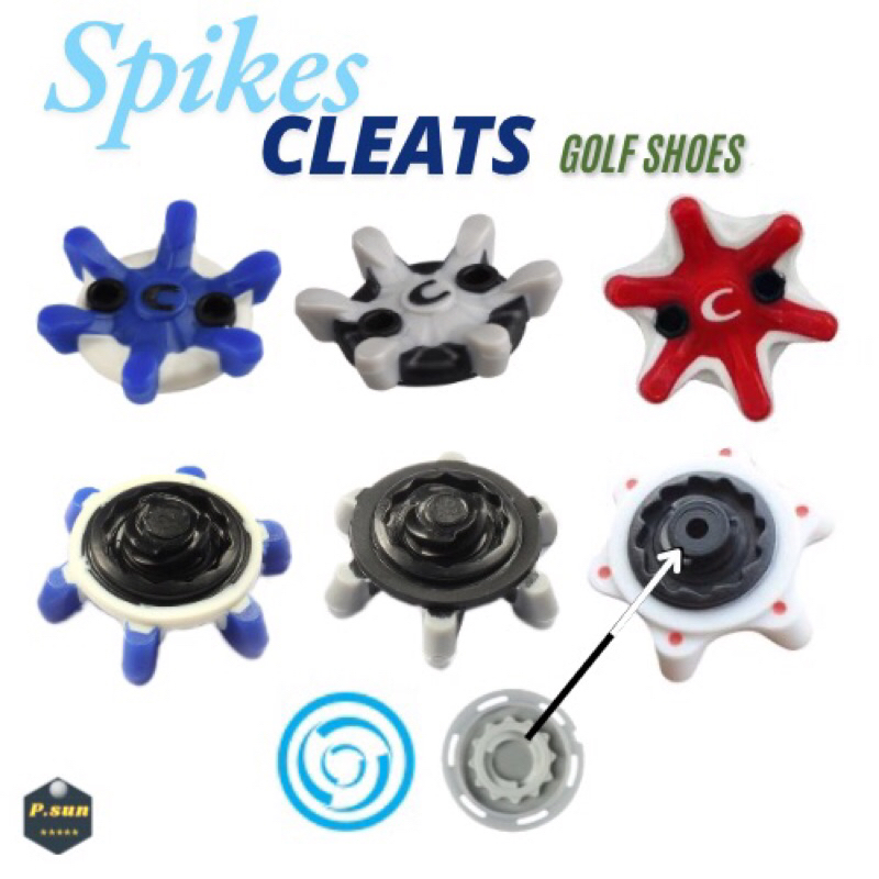 ปุ่มรองเท้ากอล์ฟ 14-20 pcs+/wrench tool Spikes golf shoes แบบรุ่น Fast ...