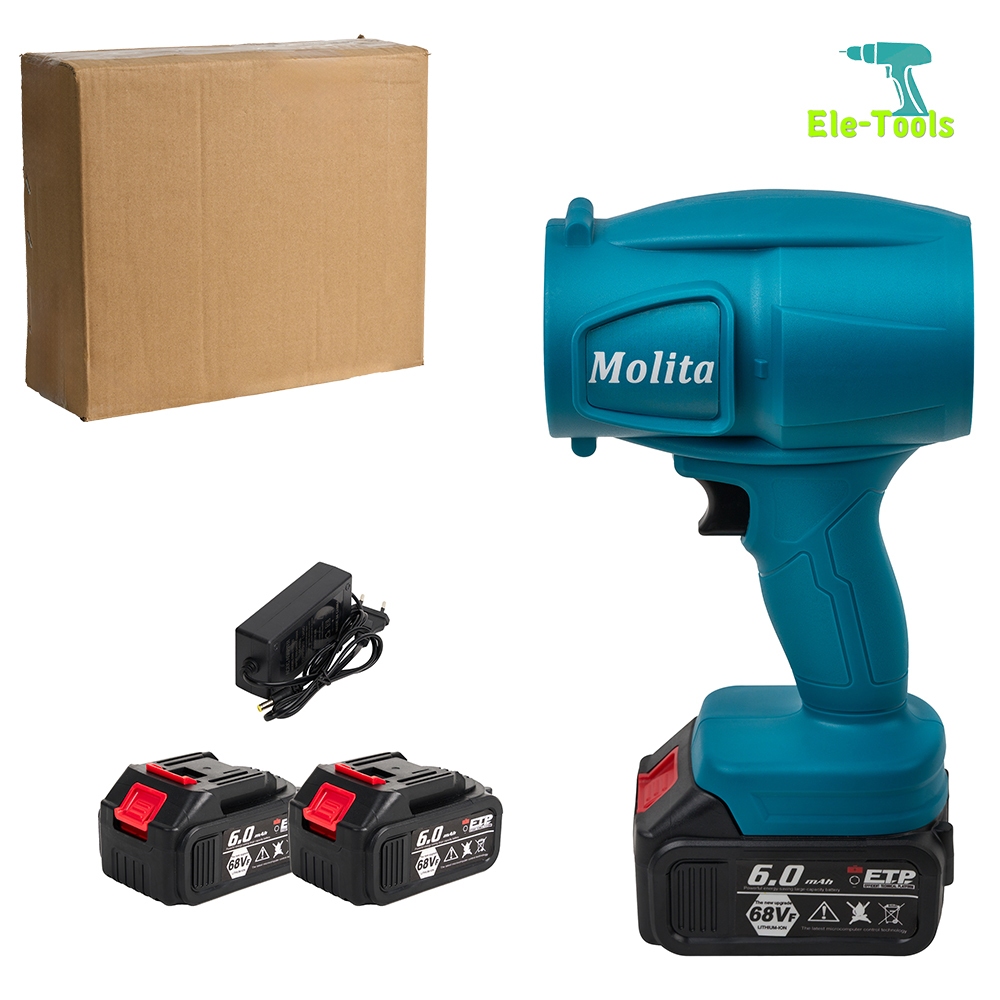 MOLITA เครื่องเป่าลม เครื่องเป่าลมไร้สาย 68V แบตเตอรี่ 2 ก้อน เครื่องเป่าลม เป่าลม เป่าใบไม้ ...