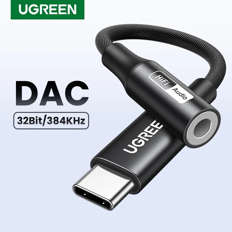 UGREEN DAC Hi-Res 32bit/384KHz USB C to 3.5mm Audio Adapter Type C to Headphone USB C to Aux ...