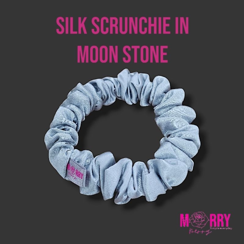 ยางรัดผมผ้าไหมมัลเบอร์รี่แท้ 100% Scrunchies # Moon Stone (Midi ไซส์กลาง) | Shopee Thailand
