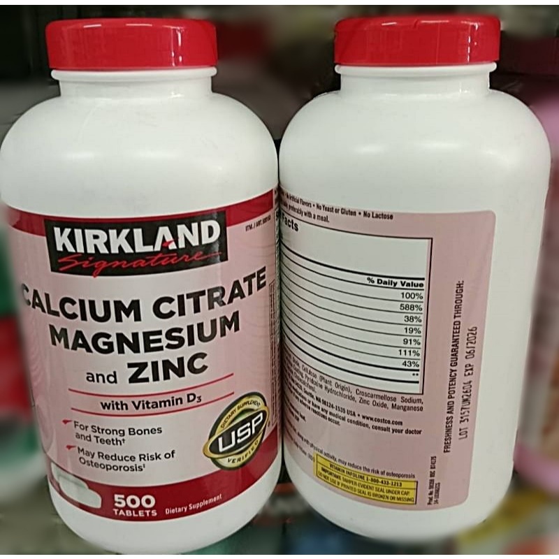 EXP:06/2026 วิตามินนำเข้า - Kirkland Signature Calcium Citrate ...