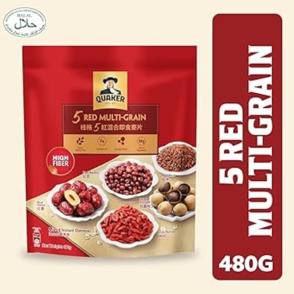 Quaker 5 ข้าวโอ๊ตแดงมัลติเกรน Quaker Five Red Multi-Grain Cereal 桂格 ...