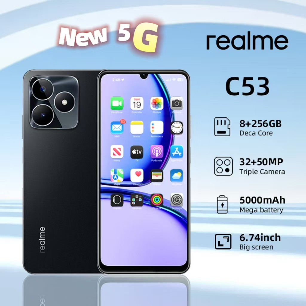 โทรศัพท์มือถือใหม่ล่าสุด Realme C53 สมาร์ทโฟน Android ใหม่เอี่ยม 12GB ...