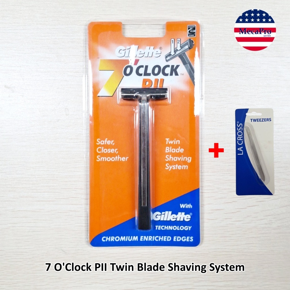 7 O'Clock PII Twin Blade Shaving System ยิลเลตต์ มีดโกนใบมีดคู่เสริม ...