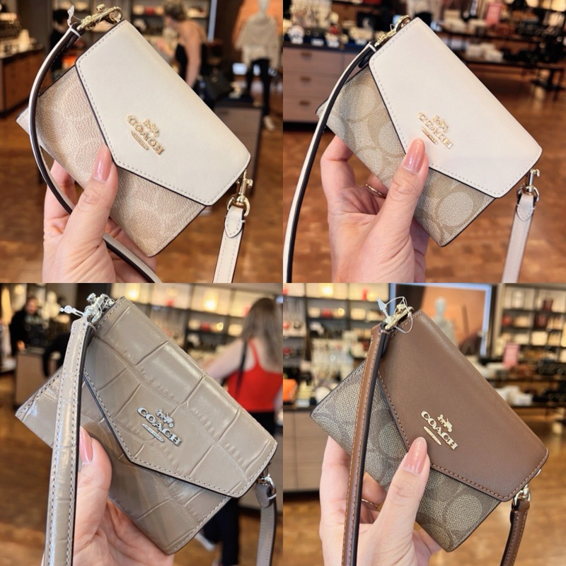 Coach Mini Envelope Wallet With Strap In Signature Canvas CX162 ...