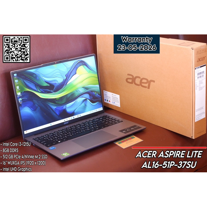 Acer Aspire Lite AL16-51P-37SU อุปกรณ์แท้ครบกล่อง มาพร้อม Core i3 Gen ...