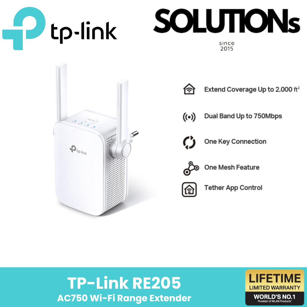TP-Link RE205 AC750 Repeater ตัวขยายสัญญาณ WiFi (Wi-Fi Range Extender ...