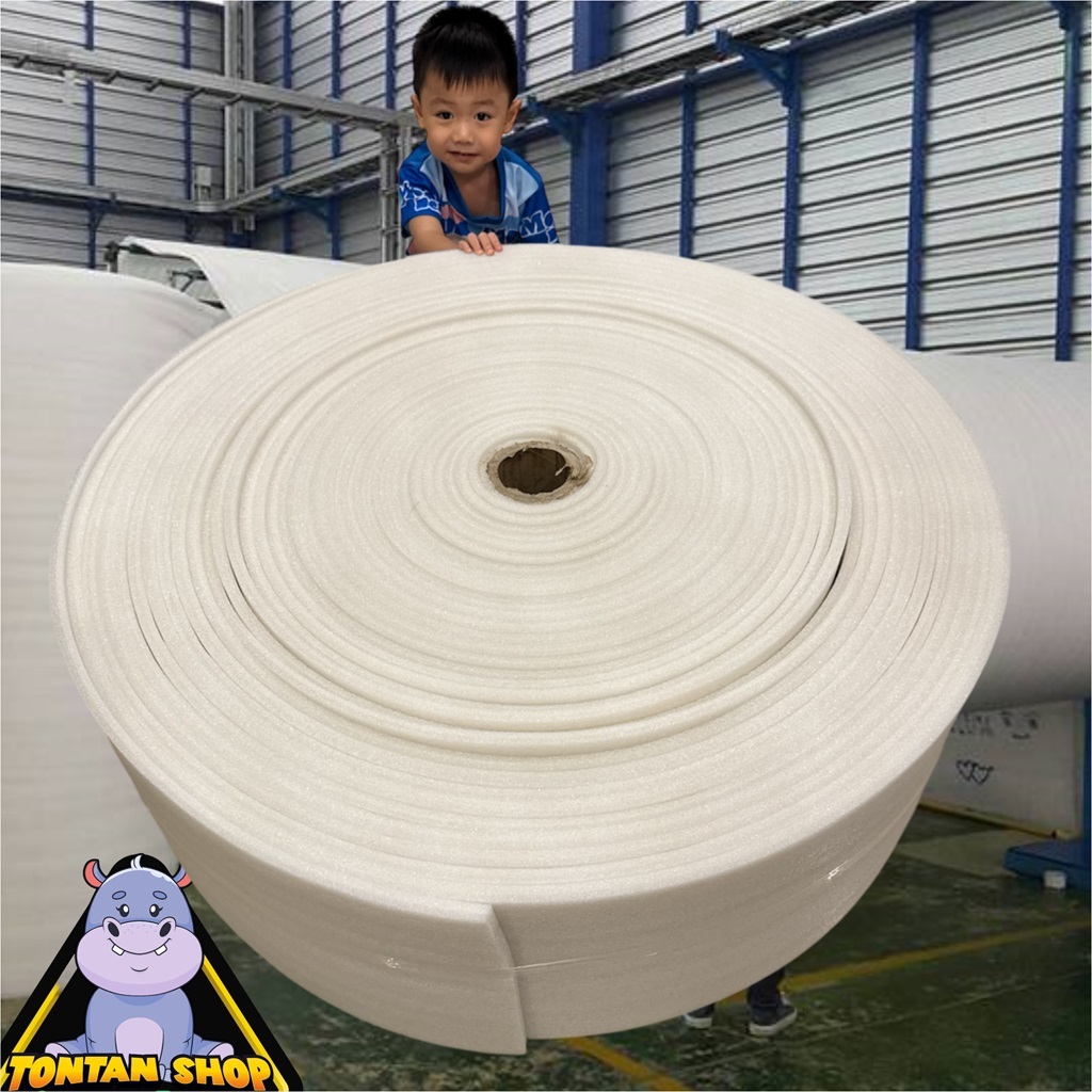 EPE FOAMสีขาว หนา10mm กว้าง30cm ม้วนยาว10-50m โฟมกันกระแทกสีขาวนวล โฟมสำหรับกันกระแทกห่อสินค้า ...