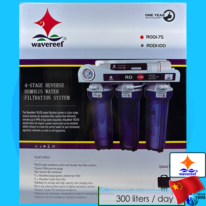 Wavereef RODI-75 4 Stage Aquarium Reef Reverse Osmosis Water Filtration ...