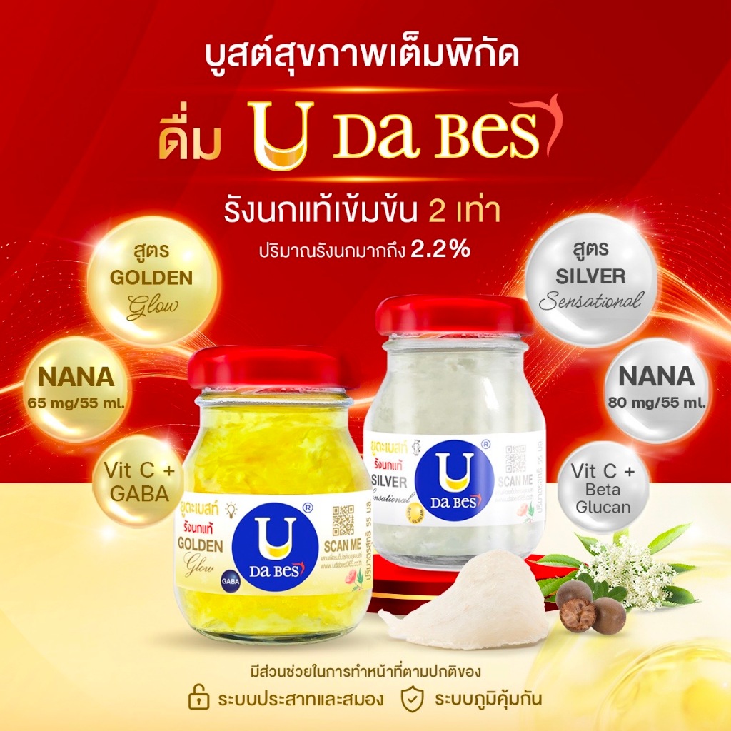 *ใหม่* U Da Best ยูดะเบสท์ รังนกแท้ Value Pack ชุดสุดคุ้ม 55มล. 6 ขวด ...