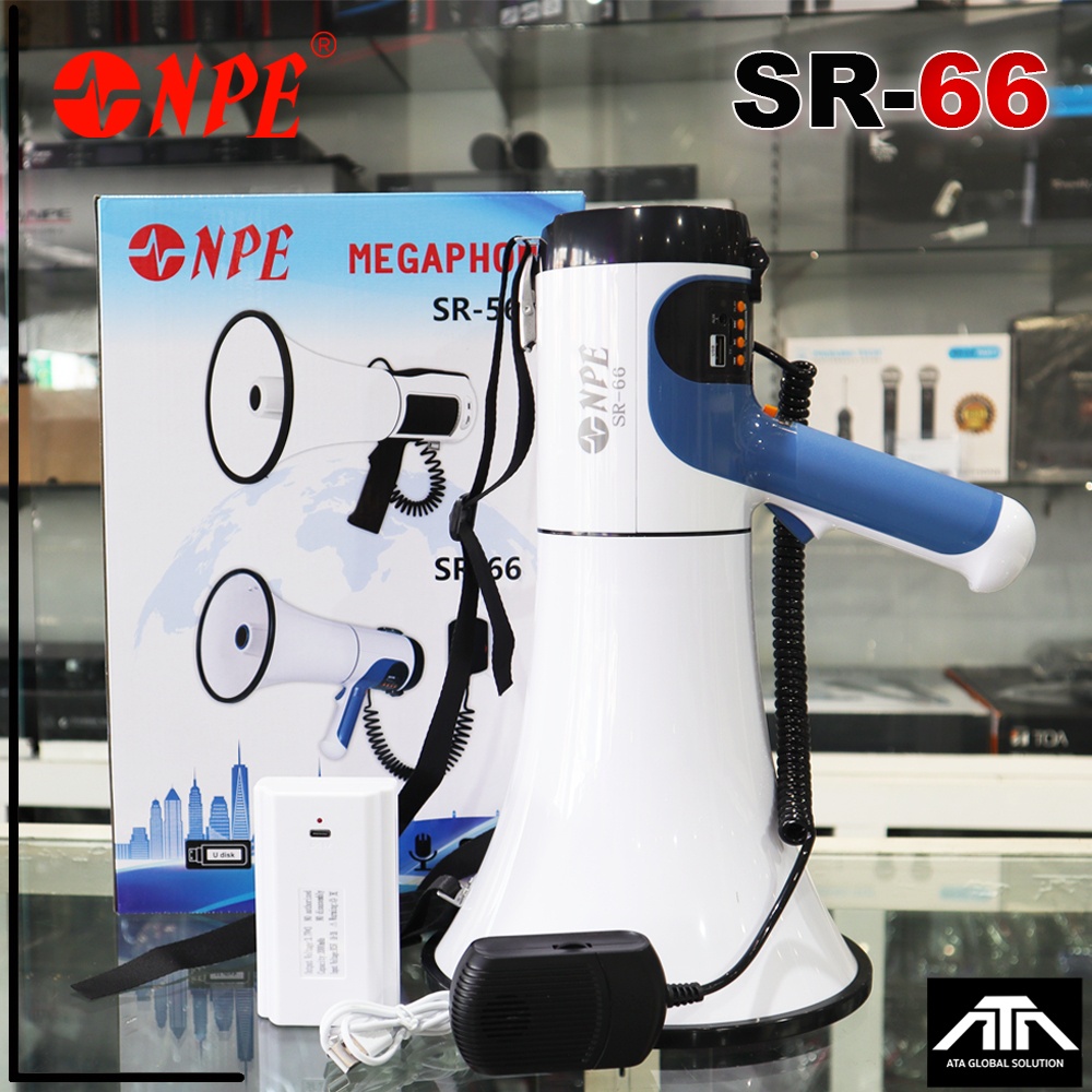 โทรโข่ง NPE SR-66 Megaphone NPESR 66 80 W โทรโข่ง มี Bluetooth USB SD CARD NPE SR 66 บันทึกเสียง ...