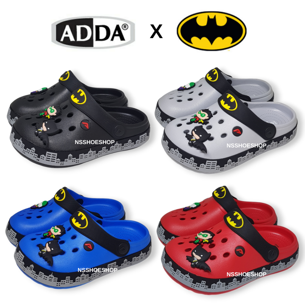 [ส่งทุกวัน] ใหม่!!! Adda 55U67 แบทแมน CLOG BATMAN รองเท้าแตะเด็กหัวโต ...