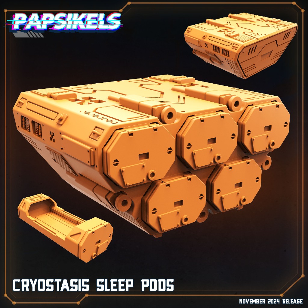 Cryostasis Sleep Pods - Vs Humans / 32mm scale 3D printed terrain prop ...