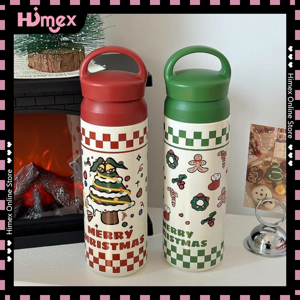 Himex กระติกน้ำร้อน สแตนเลส 500ml คริสมาสต์ของขวัญ แก้วเก็บความเย็น น่ารัก เกาหลี ขวดน้ํา ...