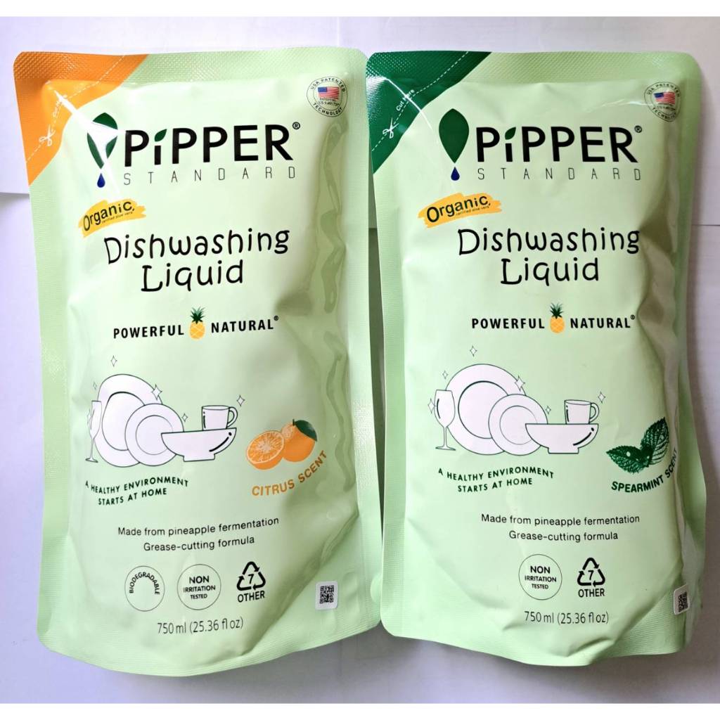 Pipper Standard น้ำยาล้างจานธรรมชาติ กลิ่นซิตรัส แบบขวด และถุงเติม ...