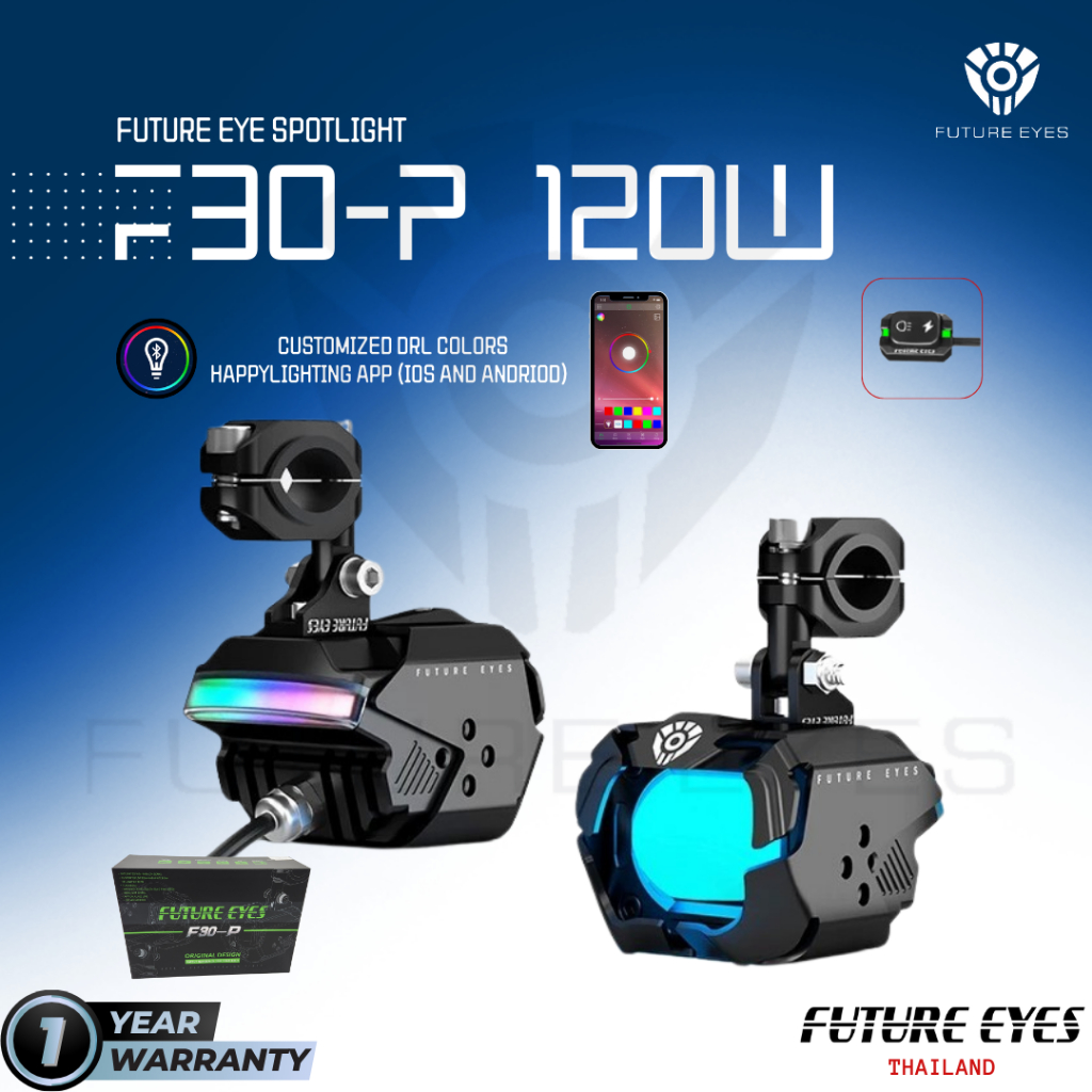 ไฟสปอร์ตไลท์ FUTURE EYES F30P 120W มีไฟ WARNING BEAM LED FULL SET IP67 ...