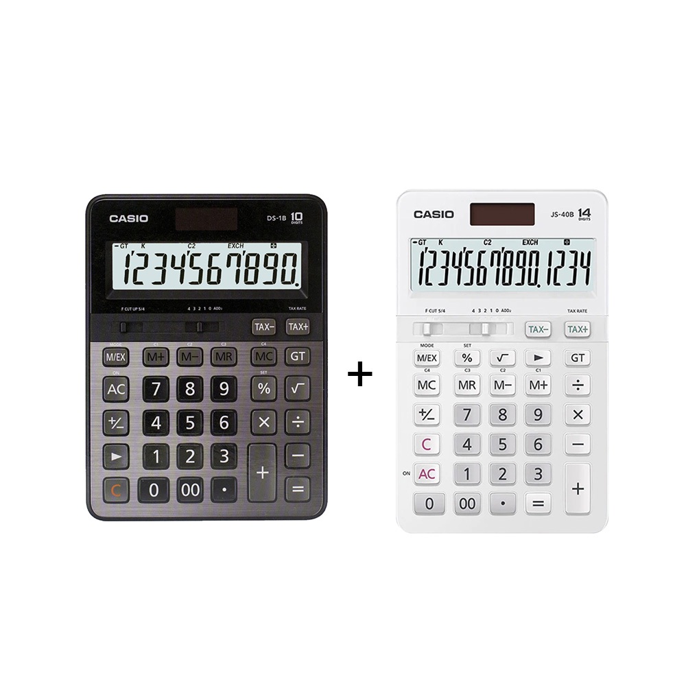 Casio Calculator เครื่องคิดเลข คาสิโอ รุ่น DS-1B+JS-40B-WE DUO ตั้งโต๊ะ ...