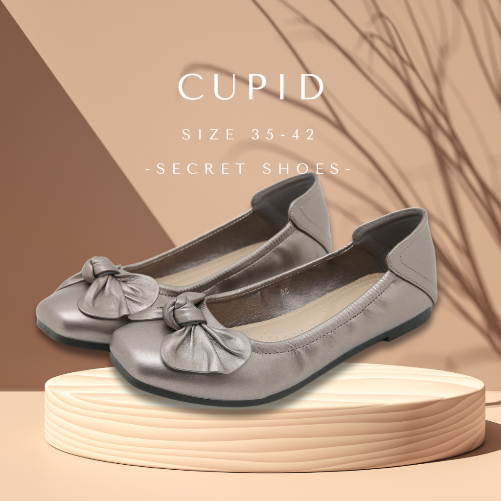 Cupid รองเท้าคัชชู พื้นนิ่ม ส้นสูง 1 CM. โบน่ารักมาก สวยนุ่ม เท้าอวบ ...