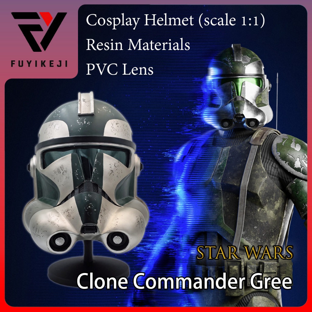 [ Cosplay ] หมวก Clone Commander Gree | The Clone Wars | Helmet | Games ...