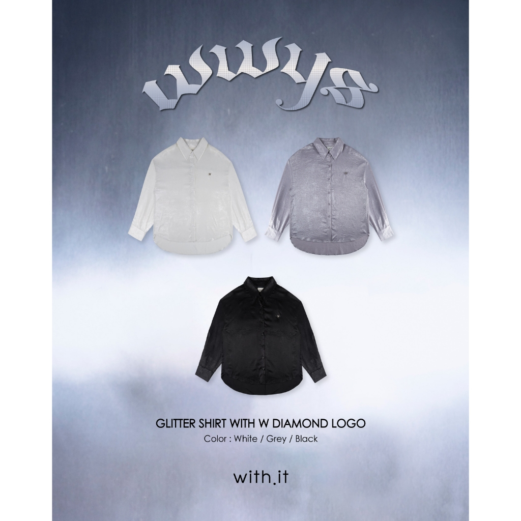 with.it.store - TPW07221 Withit glitter shirt with W diamond logo ...