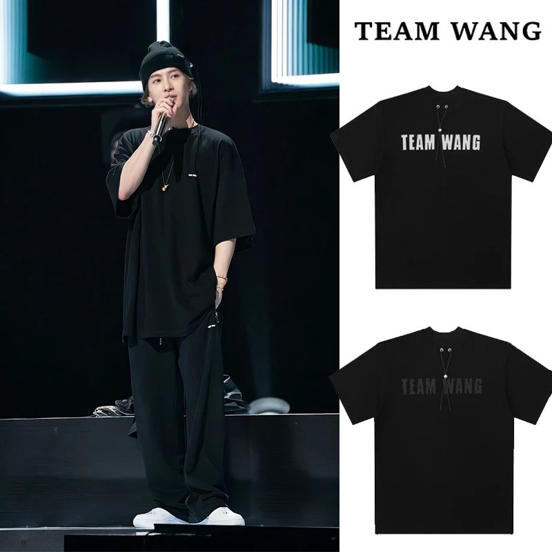 Jackson Wang)TEAM WANG design SS23 THE ORIGINAL 1 series เสื้อยืดแขนสั้นพิมพ์ลายหลวมสไตล์ ...