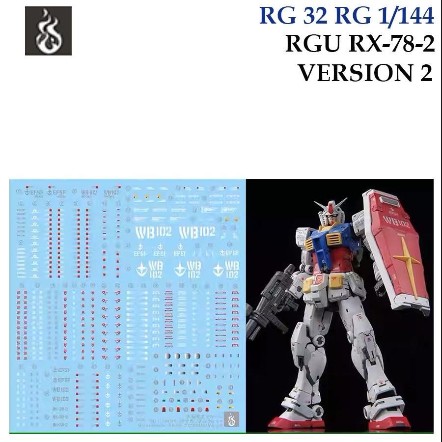 ดีคอลน้ำ [ GHOST] RG 32 RG 1/144 RX-78-2 GUNDAM VER 2.0 VERSION 2 RGU ...