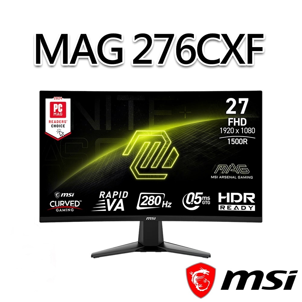 MSI MAG 276CXF Monitor 27" (68.58 cm) 280Hz Rapid VA จอโค้ง Curve 1500R จอคอมพิวเตอร์ | Shopee ...